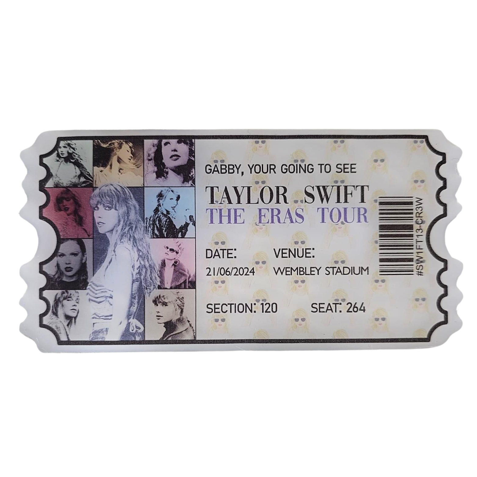 Personalised Acrylic Ticket – Charlottes Colourful Creations